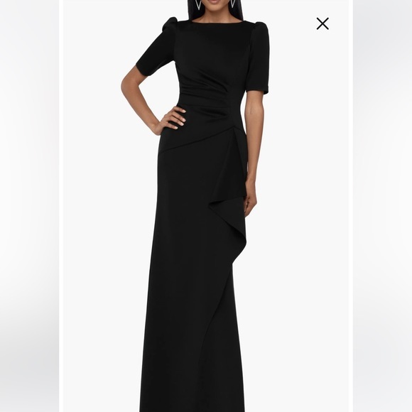 Xscape | Dresses | New Xscape Side Ruched Ruffle Detailsscuba Crepe ...